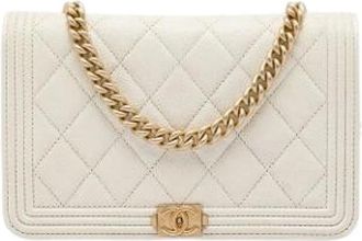 Chanel Portefeuille sur cha&icirc;ne Pre-owned - Femme - Pre-owned - Blanc - Taille: ONE Size