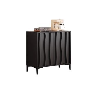Generic Sideboard mit Doppelt&uuml;ren, Teeschrank aus gestreiftem Holz, griffloser Kaffeeschrank mit gro&szlig;em Fassungsverm&ouml;gen, geeignet for Wohn- und Esszimmer(Col