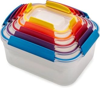 Joseph Joseph Nest Lock, 5 pièces boîte en plastique pour stockage alimentaire et rangement et organisation de cuisine, avec couvercle, antifuite, hermétique, peu e
