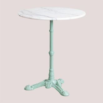 Sklum Table de Bar Ronde en Marbre Moka SKLUM L&icirc;le du Paradis vert &Oslash;60 cm