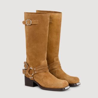Sandro Bottes en cuir &agrave; boucles