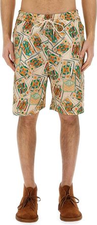 Dr&ocirc;le de Monsieur Print Linen-Cotton Bermuda Shorts - Multicolor