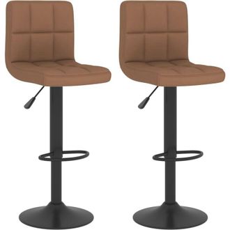 vidaXL Barhocker 2 Stk. Braun Stoff Vidaxl