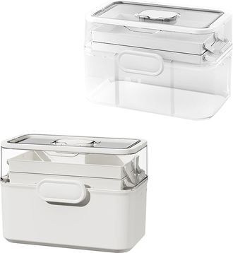 Generic Erste-Hilfe-Kasten - zusammenklappbare medizinische Aufbewahrung, tragbare Mini-Fächer für Medizinplaner, Aufbewahrungsboxen für Haushaltsmedikamente,