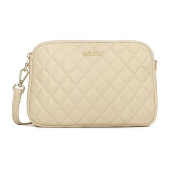 Kazar Kleine Handtasche mit gestepptem Design auf Lederriemen - - Bags - Damen - Beige - ONE SIZE