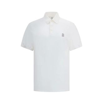 Brunello Cucinelli Polo &agrave; logo et design classique - Homme - Tops - Blanc - Taille: XL