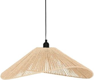 Atmosphera Atmosphera - Suspension Luminaire Myha Scandinave - Beige - 58 cm de Diam&egrave;tre - Effet Papier Tress&eacute;, Hauteur R&eacute;glable - Pour Salon, Chambre