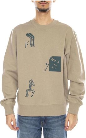 Edwin Homme, Sweatshirts et sweats &agrave; capuche, Beige, Taille: M Crewneck SweaT-shirt