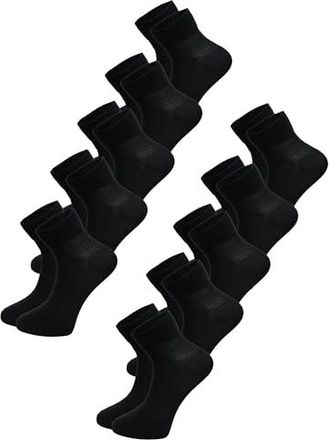 Tazzio A907 Lot de 10 paires de chaussettes de sport pour homme, Noir, 43-46