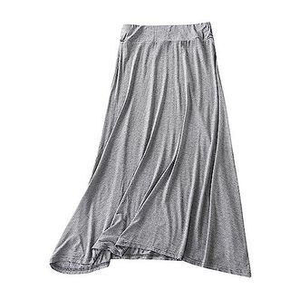 Generic Jupes d&eacute;t&eacute; pour femmes en coton - Jupe longue pour le Royaume-Uni - Grande taille - Taille &eacute;lastique - Poids dhiver - Jupe longue - Petite jupe de cou