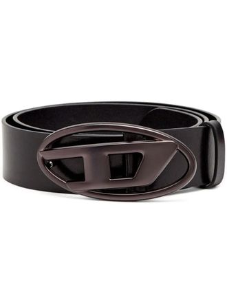 Diesel G&uuml;rtel - Black Calfskin Belt With Cut-Out Buckle - Gr. 85 - in Schwarz - f&uuml;r Damen
