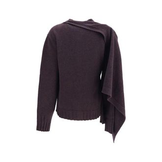 The Attico Womens Brown Wool Oves Aries Cardigan Clothing