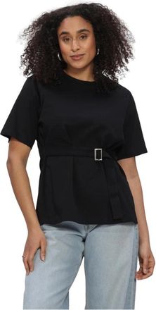 MY ESSENTIAL WARDROBE Mwapir Belt Tee - - Tops - Damen - Schwarzk - L