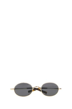 Saint Laurent Oval Metal Frame Sunglasses - Gold