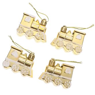 Hemobllo 4 St&uuml;ck Weihnachtsbaumschmuck Kleine Autoanh&auml;nger aus Sicherem Verschlei&szlig;festem Material Goldfarbene H&auml;ngedekoration f&uuml;r Weihnachtsbaum Wohnzimmer B&uuml;r