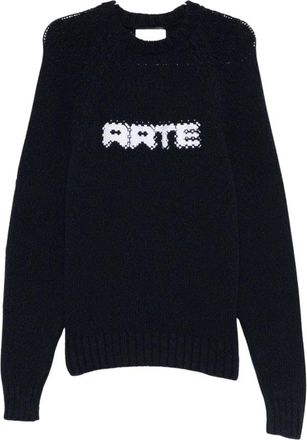Arte Homme, Pulls, Bleu, Taille: L Pixel Front Knit