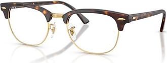 Ray-Ban Clubmaster Optics Havana Fassung Klar Glas Polarisiert 49-21