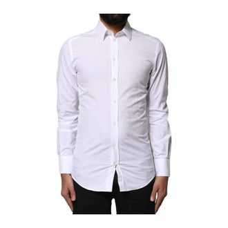 Dolce & Gabbana Gepr&auml;gtes Logo Wei&szlig;es Hemd - - Shirts - Herren - Wei&szlig; - XS