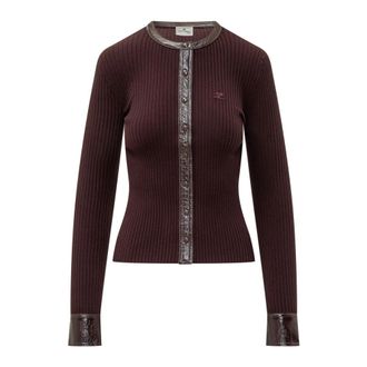 Courr&egrave;ges Rippstrick-Cardigan - - Knitwear - Damen - Braun - M