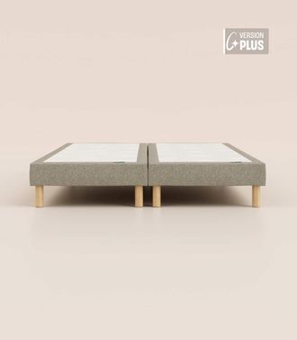 Tediber Sommier tapissier 140x190 cm Plus - Monobloc - Gris - Bois responsable - Qualit&eacute; h&ocirc;teli&egrave;re - Fait en France et en Belgique - Tediber