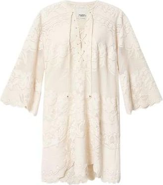 Isabel Marant Robe caftan courte Solora en jacquard brod&eacute;