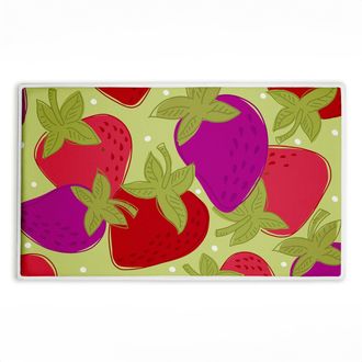 Stupell Industries Deidre Mosher, lustige Obst-Erdbeeren, Bedruckte Plüsch-Badematte, Design von Deidre Mosher, 30 x 0,8 x 18 cm