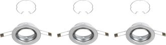 Briloner 3er Set Einbaustrahler Rahmen, inklusiv GU10 Fassung, schwenkbar, Lochma&szlig; 68mm, IP23, 230V, Einbaurahmen, Einbauspots, Deckenspots, Spots, 86x65mm (Dx