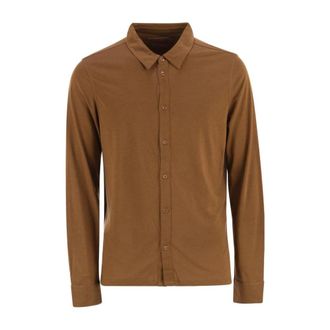 Majestic Filatures Lang&auml;rmeliges Hemd mit Knopfleiste - - Shirts - Herren - Braun - L