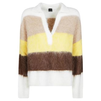 Pinko Strillo Polo Warm Stripe - - Knitwear - Damen - Mehrfarbig - S