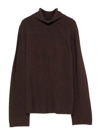 Alpha Studio Pull Col Roul&eacute; - Marron