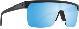 Spy + - Flynn 5050, Soft Matte Black Translucent Blue, Happy Gray Green with Dark Blue Spectra, Medium-Large, Sunglasses, Unisex, Adult