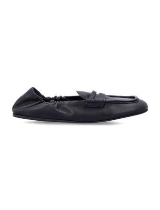 Miu Miu Ruches Nappa Leather Loafers - Gr. 40 (EU) - in Schwarz