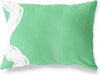 Bonamaison Le Jardin du Lin Kissenbezug Zierkissenbezug Petrol Grün-Weiß Kissenbezug, Für Bett, Auto, Sofa, Haus, Wohnzimmer, Schlafzimmer, Dekoration, 45x60 Cm 