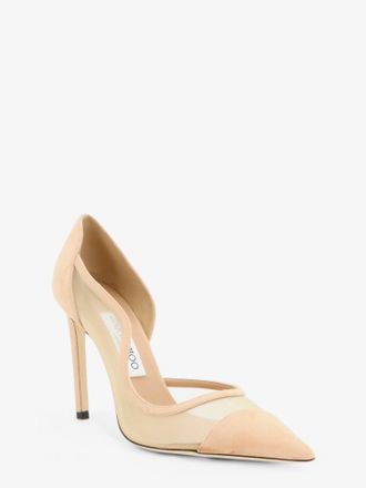Jimmy Choo London Womens Pumps Brigitte Beige Suede Suede-Mesh Suede/mesh High Heel Shoes