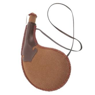 Pretyzoom Paquet &agrave; Eau en Cuir Naturel Ancien Paquet &agrave; Vin Traditionnel avec Bandouli&egrave;re Pochette de Stockage Liquide Compacte et R&eacute;sistante &agrave; LUsure pour Voyag