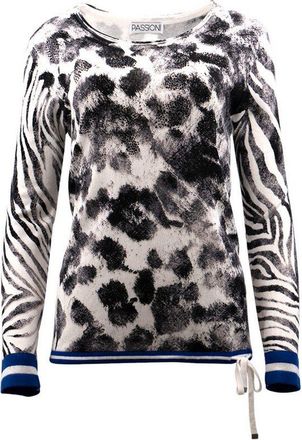 Passioni Strickpullover mit Animal-Mustermix