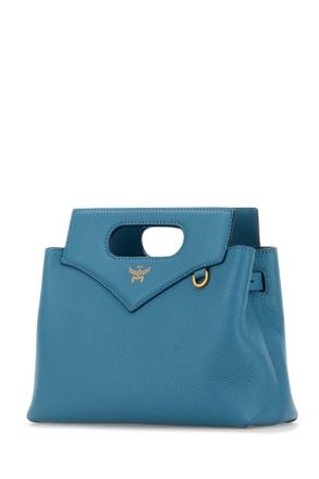 MCM Womens Turquoise Leather Mini Soft Diamond Handbag Blueheaven Borse A Mano