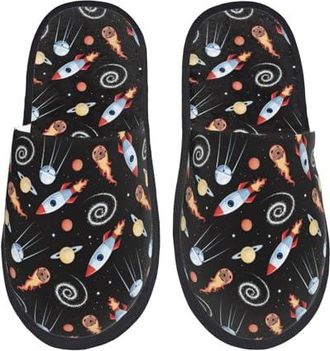 Generic Pantoufles en Feutre Impression de fus&eacute;e spatiale &eacute;l&eacute;gant Chaussons dint&eacute;rieur Unisex Respirant Maison Pantoufles Ext&eacute;rieur Hiver L