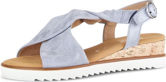 Gabor Damen Keilsandalen, Frauen Sandalen,Strandschuhe,Keilsandaletten,Keilabsatz,Wedge-Heel,hoch,Sommerschuhe,Azur (Kork/Creme),37.5 EU / 4.5 UK