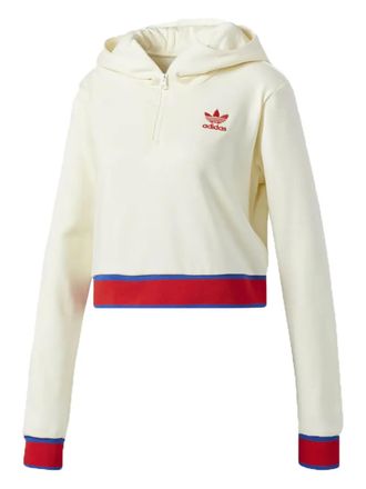 adidas hoodie crop à ornements Embellished Arts - Blanc