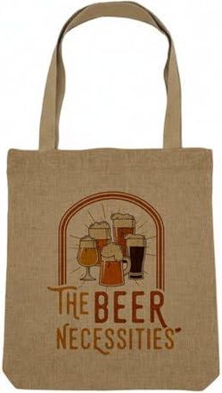 Fabulous Sac Shopping Tote Bag Aspect Lin - The Beer Necessities Bar et Bi&egrave;re Brasserie - Sac de Courses Toile Epaisse 360g Beige Naturel Cabas Port&eacute; Epaule So