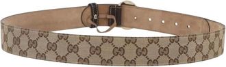 Gucci unisex, Pre-owned, Beige, Taille: ONE Size Ceinture &agrave; boucle G entrelac&eacute;e avec monogramme GG Vintage Pre-owned