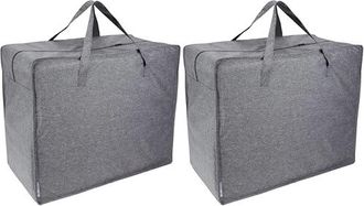 Bigso Box of Sweden BIGSO Aufbewahrungstasche - gro&szlig;e Tragetasche f&uuml;r Decken, Bettw&auml;sche, Wintersachen etc. - praktische Tasche mit verst&auml;rkten Henkeln und Rei&szlig;verschluss