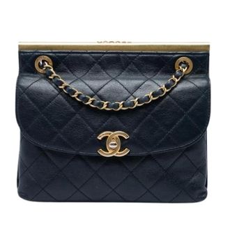 Chanel Pre-owned Sac Bandouli&egrave;re Matelass&eacute; &agrave; Double Rabat - Femme - Pre-owned - Bleu - Taille: ONE Size