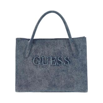 Guess Femme, Sacs, Bleu, Taille: ONE Size Sac &agrave; main avec fermeture &eacute;clair et poches multiples