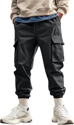 Generic Pantalon de surv&ecirc;tement respirant pour homme - Coupe d&eacute;contract&eacute;e - Pour le sport et les loisirs - Taille &eacute;lastique - L&eacute;ger et confortable, Noir, 3XL
