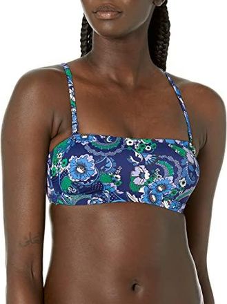 Amazon Essentials Haut de Maillot de Bain en Bandeau (Grandes Tailles Disponibles) - couleurs abandonnées Femme, Bleu Profond Motif Cachemire, XL Grande taille