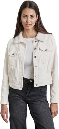 Street One Damen A212327 Cord-Jacke mit Teddy-Kragen, Lucid White, 46