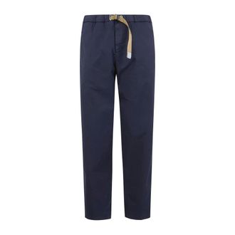 White Sand Pantalon en serge de coton avec ceinture int&eacute;gr&eacute;e - Homme - Pantalons - Bleu - Taille: S