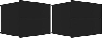 vidaXL Tables de chevet 2 pcs Noir 40x30x30 cm Bois dingénierie Vidaxl